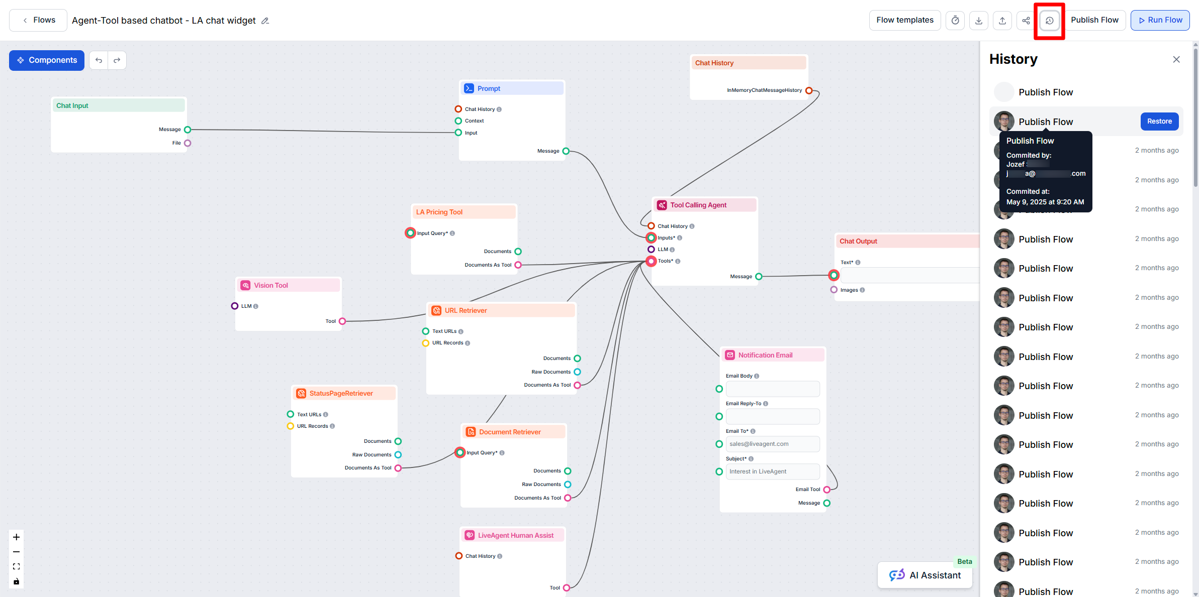Comprendre l’historique des versions de Flow | FlowHunt